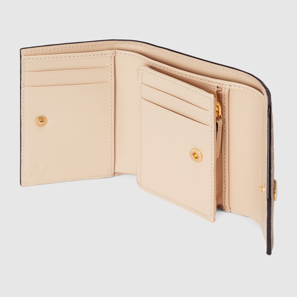 GG medium wallet in light beige leather | GUCCI® AE