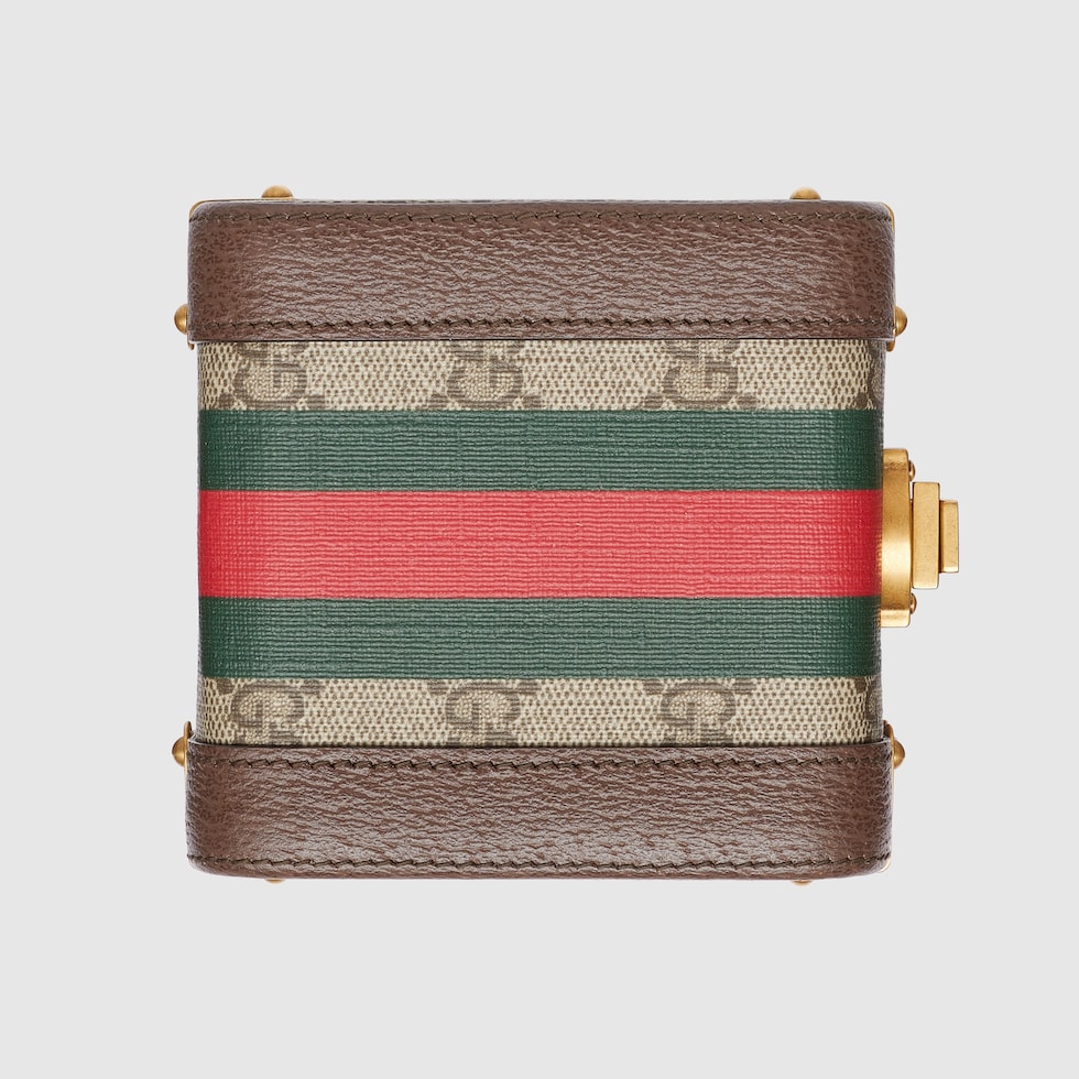 Gucci Savoy mini rigid beauty case in beige and ebony Supreme | GUCCI® US