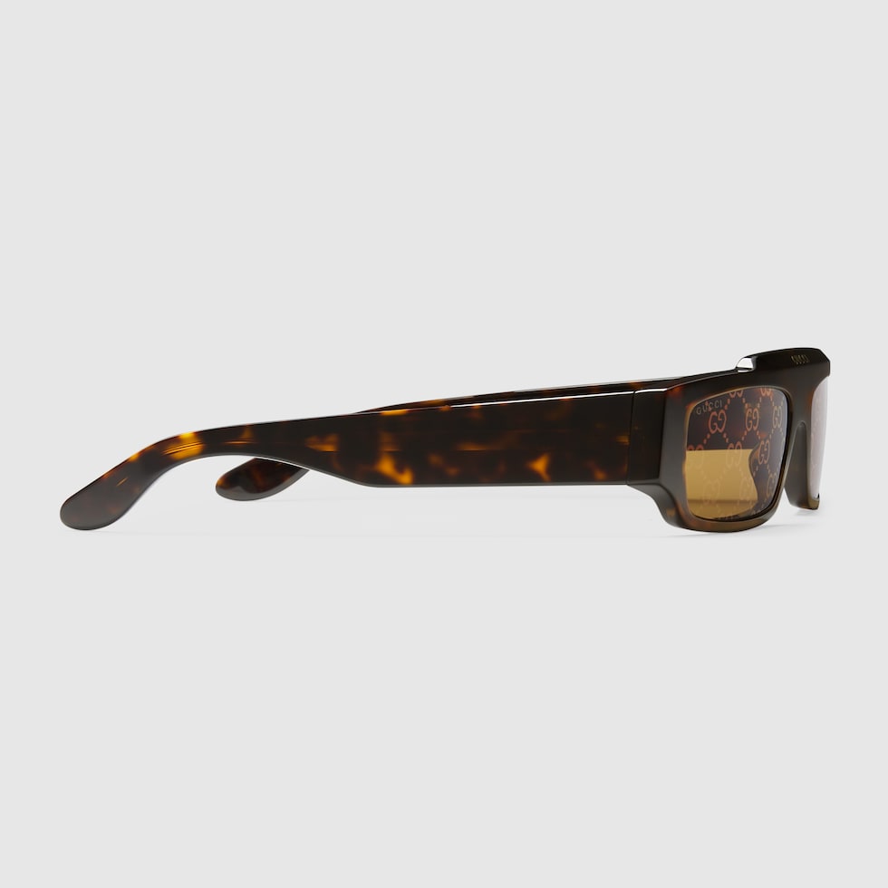 Rectangular-frame sunglasses in tortoiseshell acetate Rectangular-frame sunglasses in tortoiseshell acetate