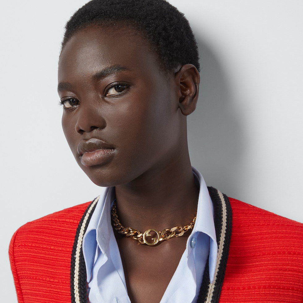 Gucci Blondie chain necklace in gold-toned metal | GUCCI® US