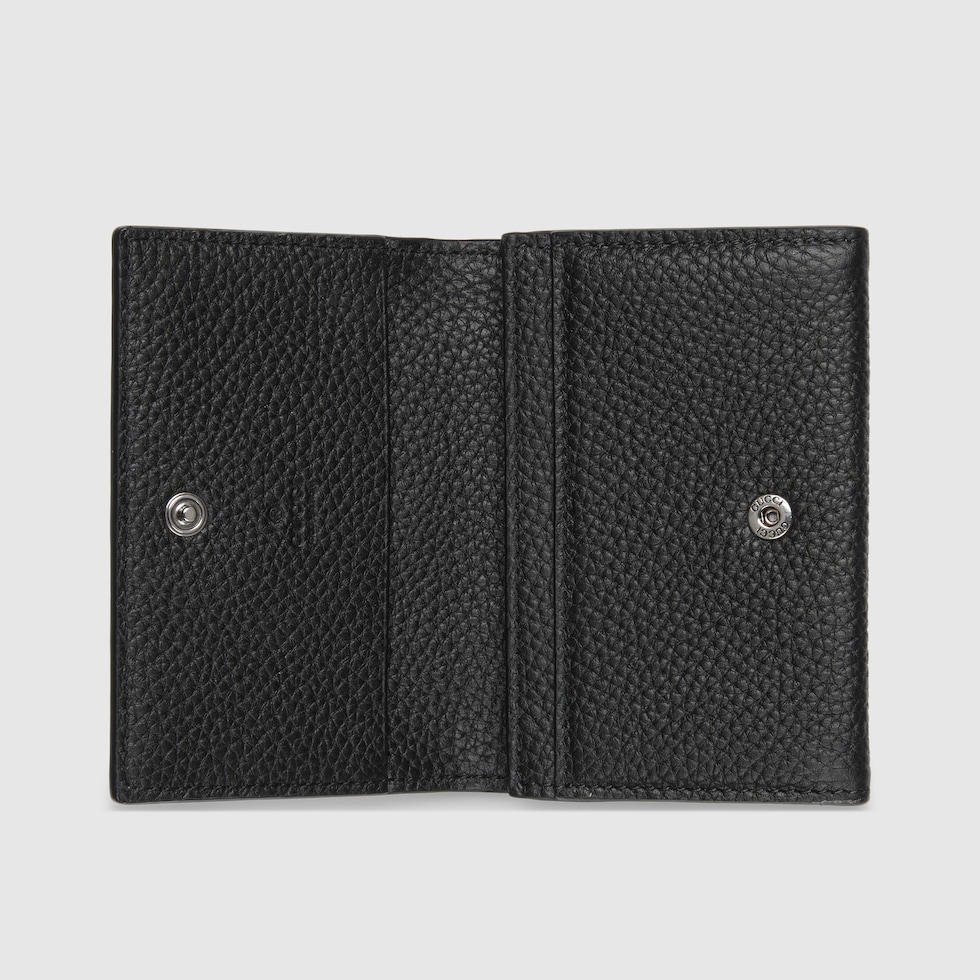 Long card case wallet with Gucci logo in black leather | GUCCI® US