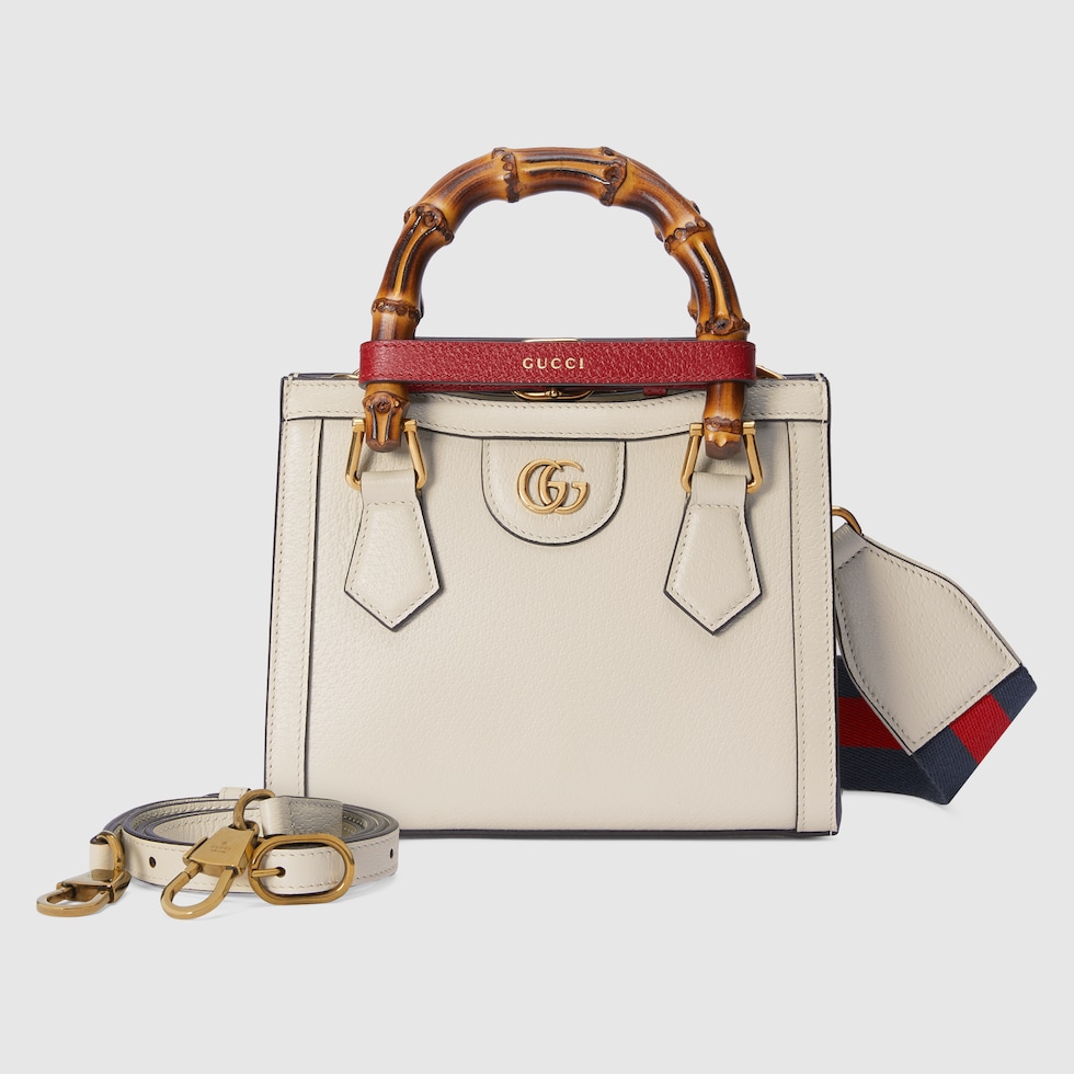 Gucci Diana small tote bag in white leather | GUCCI® Canada