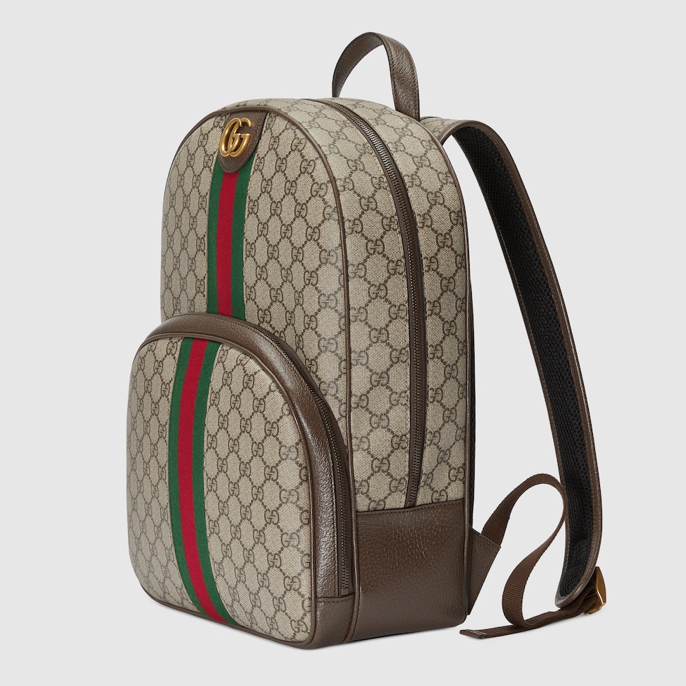 Ophidia medium backpack in beige and ebony GG Supreme | GUCCI® UK