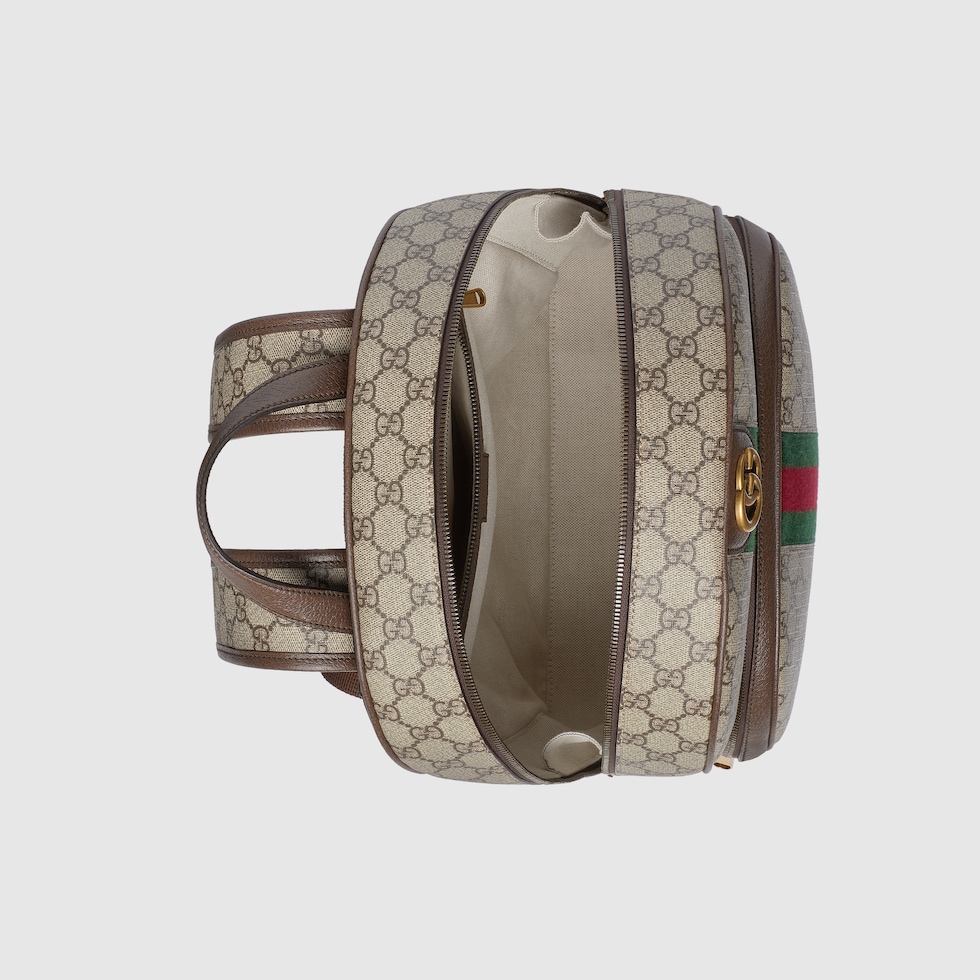 Ophidia medium backpack in beige and ebony GG Supreme | GUCCI® UK