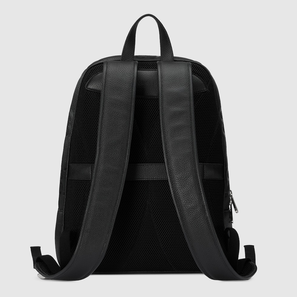 Large jumbo GG backpack in black leather | GUCCI® TR