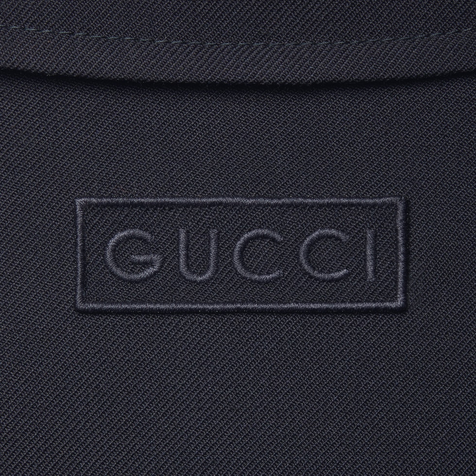 Wool twill jacket in dark navy | GUCCI® PT