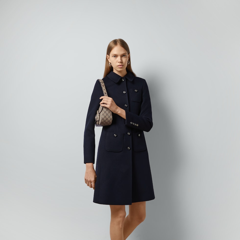 Wool coat in dark blue | GUCCI® US Wool coat in dark blue | GUCCI® US