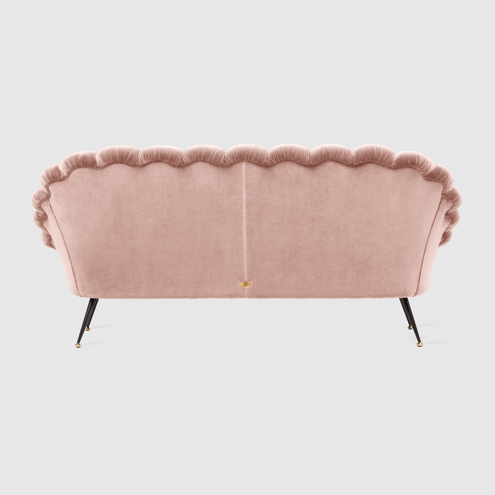 Blush pink velvet sofa store