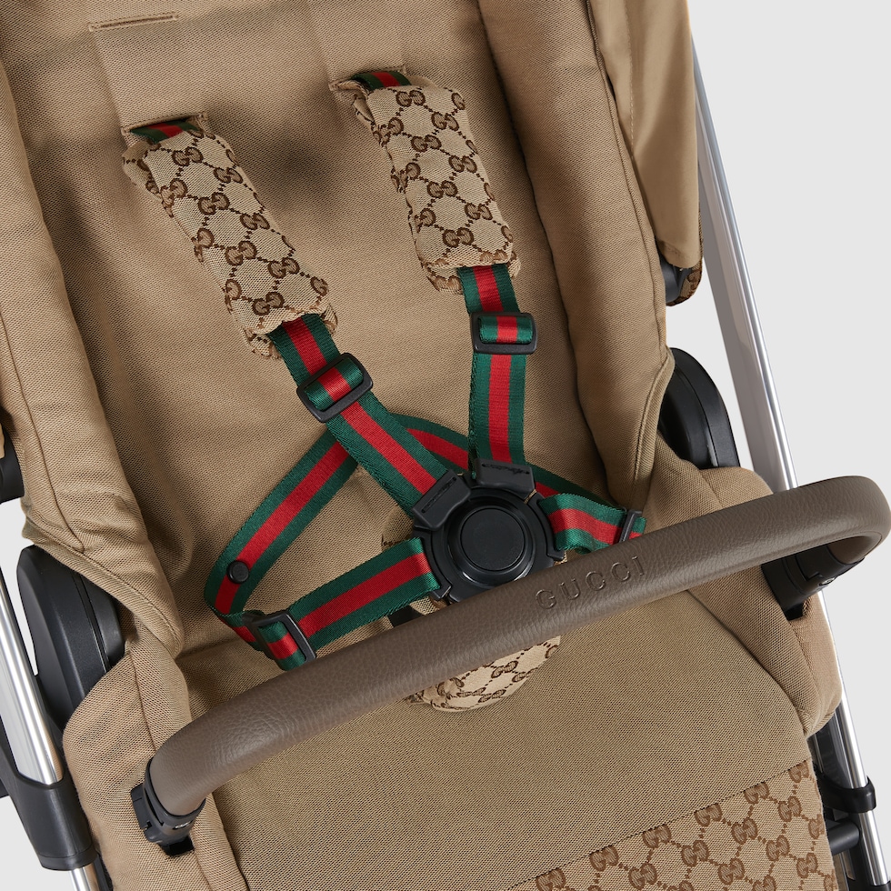 Gucci Stroller in beige and ebony GG canvas | GUCCI® US
