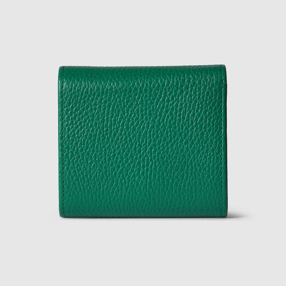 GG Marmont medium wallet in green leather | GUCCI® TH