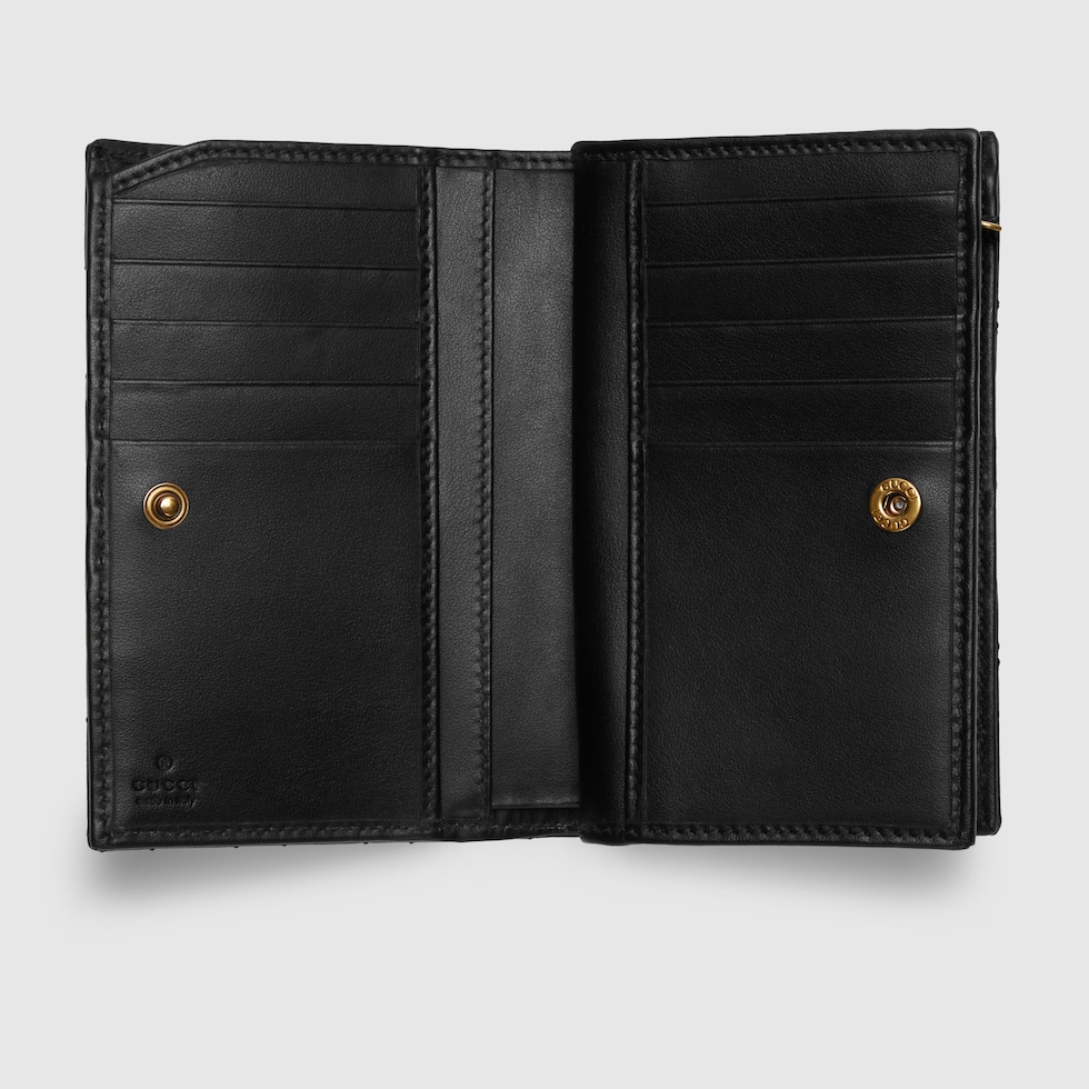 GG Marmont wallet in black leather | GUCCI® US