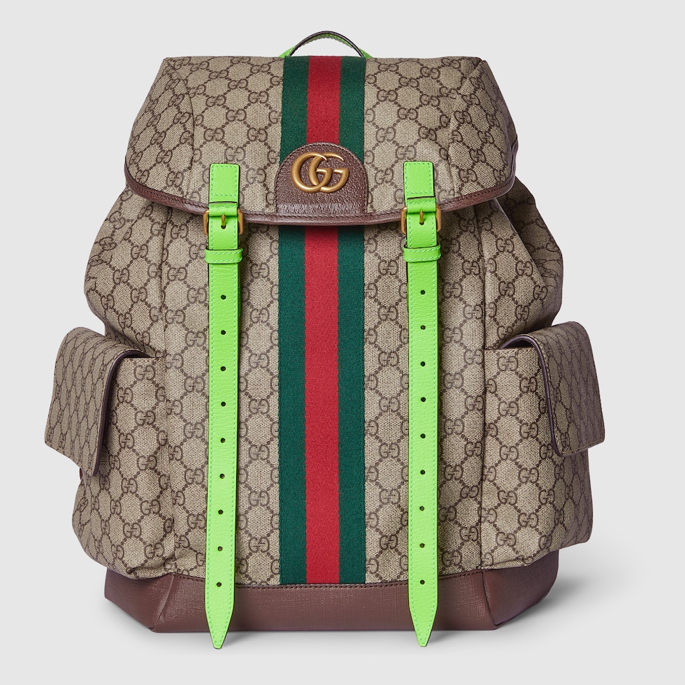 Ophidia medium backpack in beige and ebony GG Supreme | GUCCI® 香港