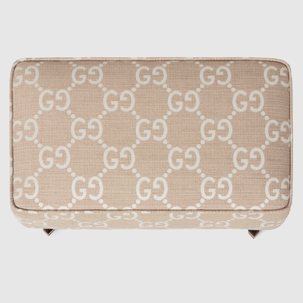 GG jacquard stool in beige and white fabric | GUCCI® US