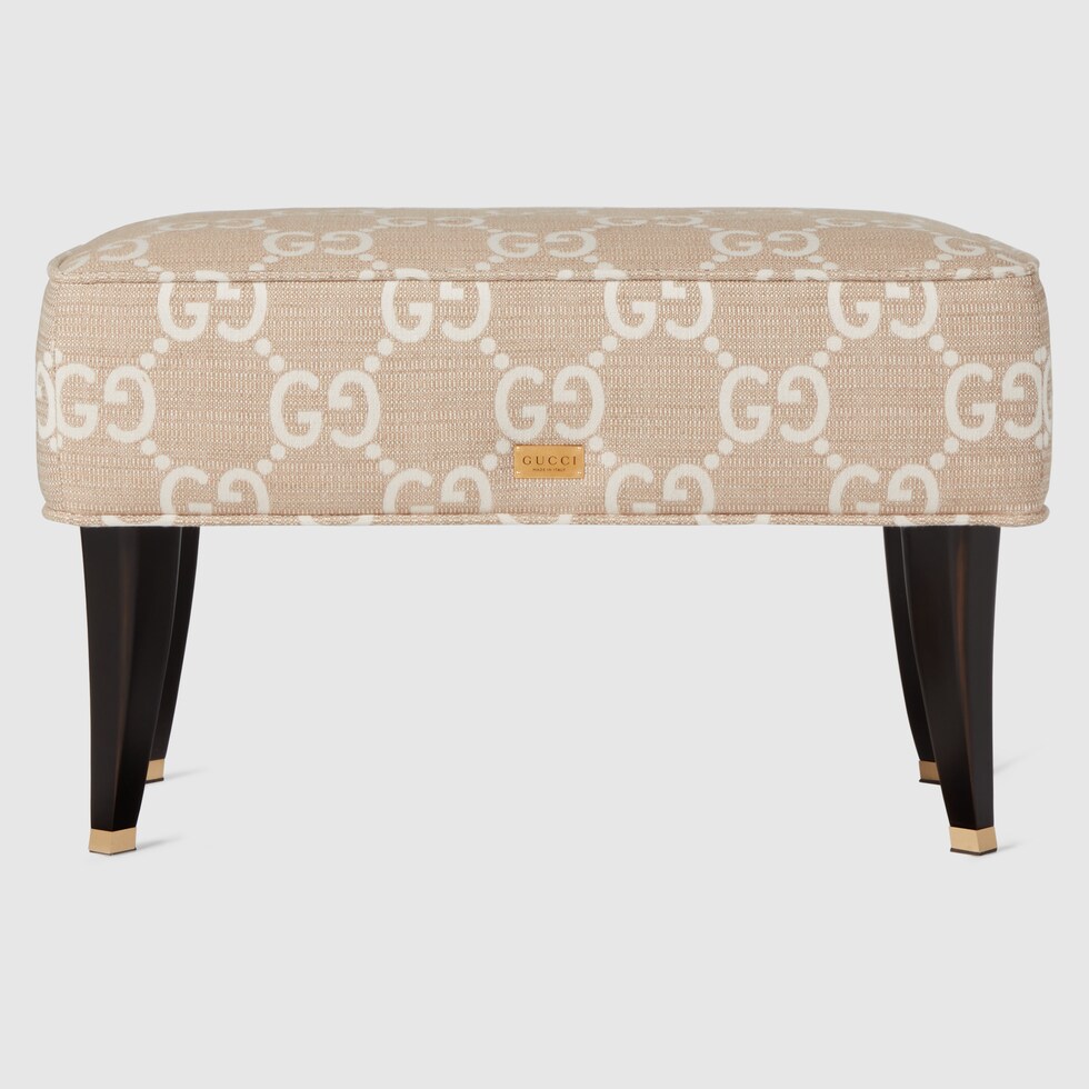 GG jacquard stool in beige and white fabric | GUCCI® US