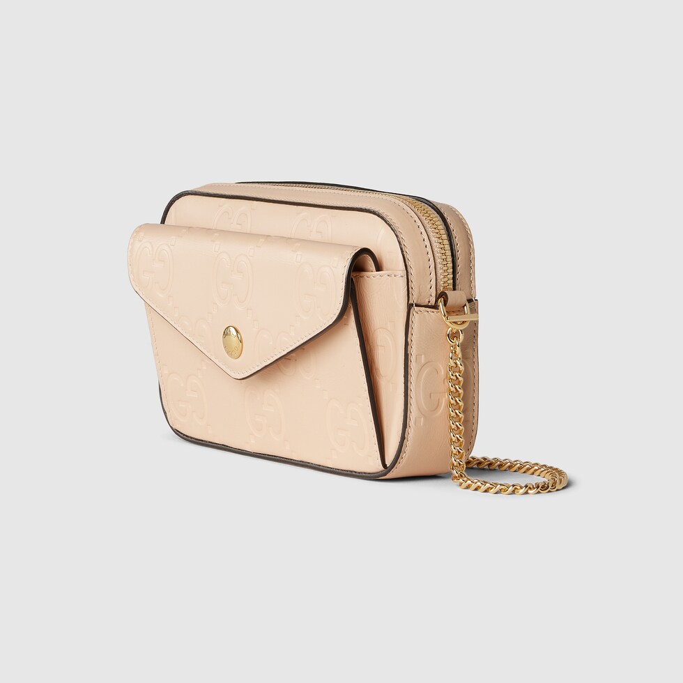 GG super mini shoulder bag in light beige leather | GUCCI® TH