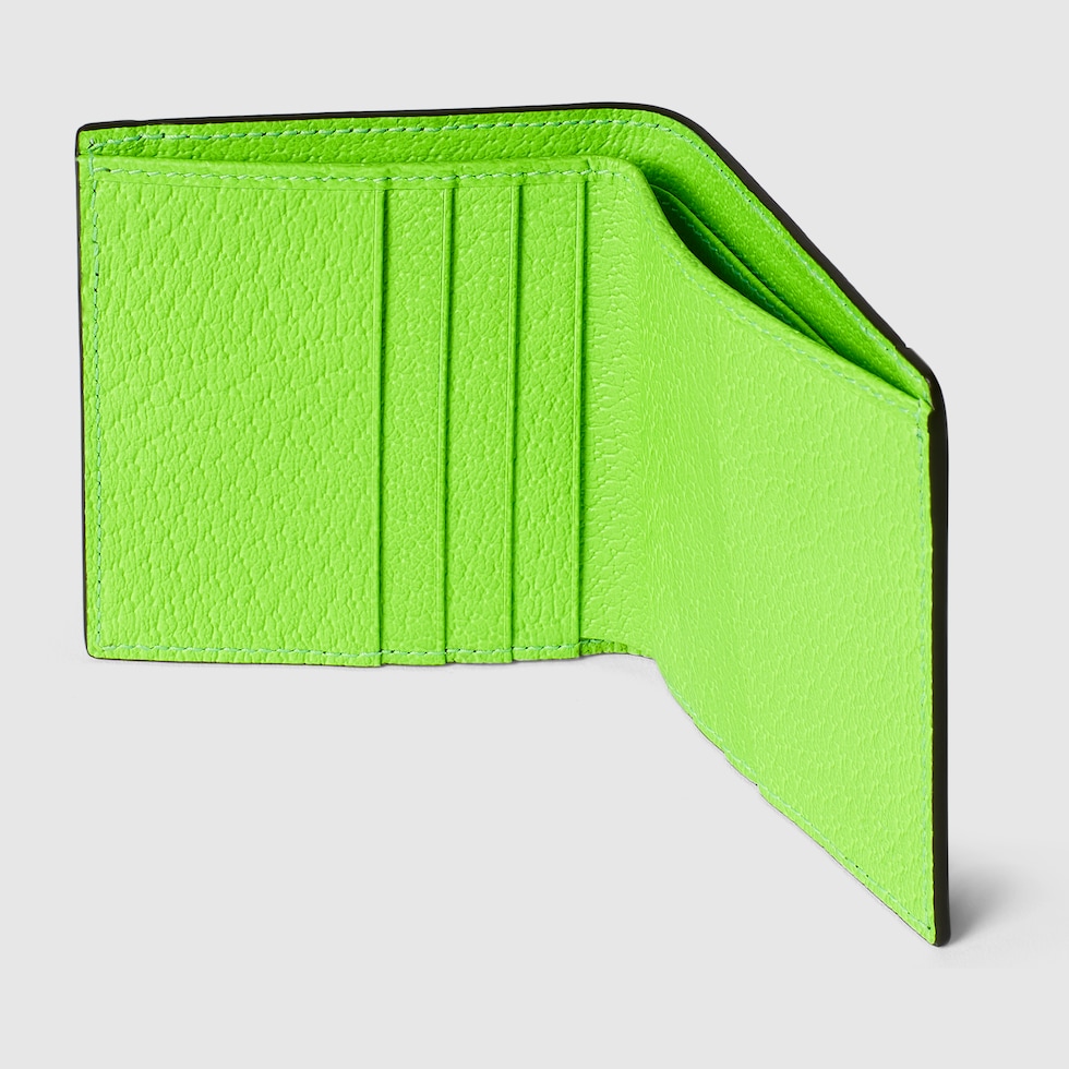 Bright green interior Ophidia wallet in beige and ebony Supreme | GUCCI® SG