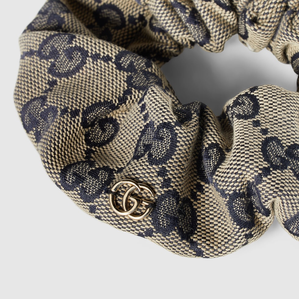 GG canvas scrunchie in beige and blue | GUCCI® TH