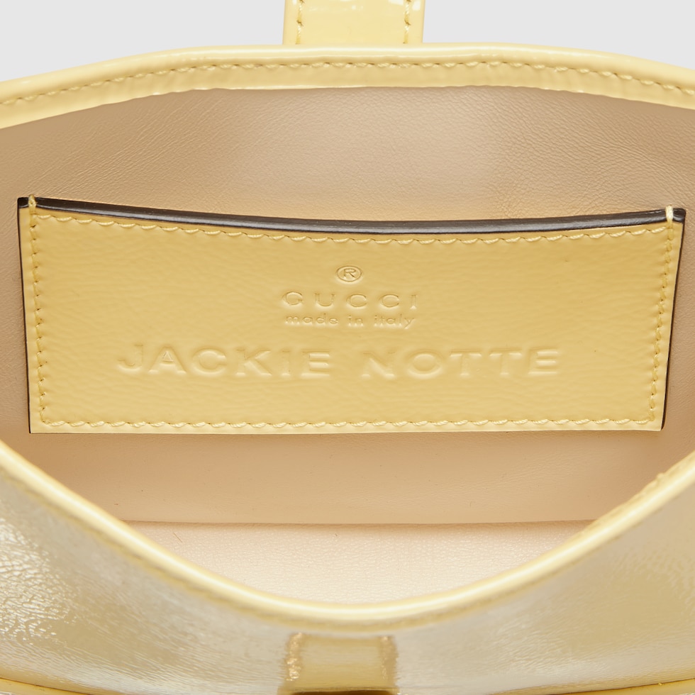 Gucci Jackie Notte mini bag in light yellow patent leather | GUCCI® 香港