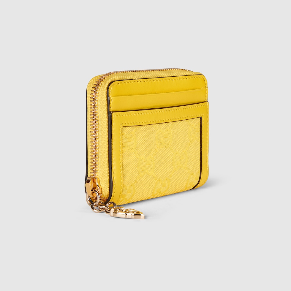 GG mini wallet in yellow GG canvas | GUCCI® 香港