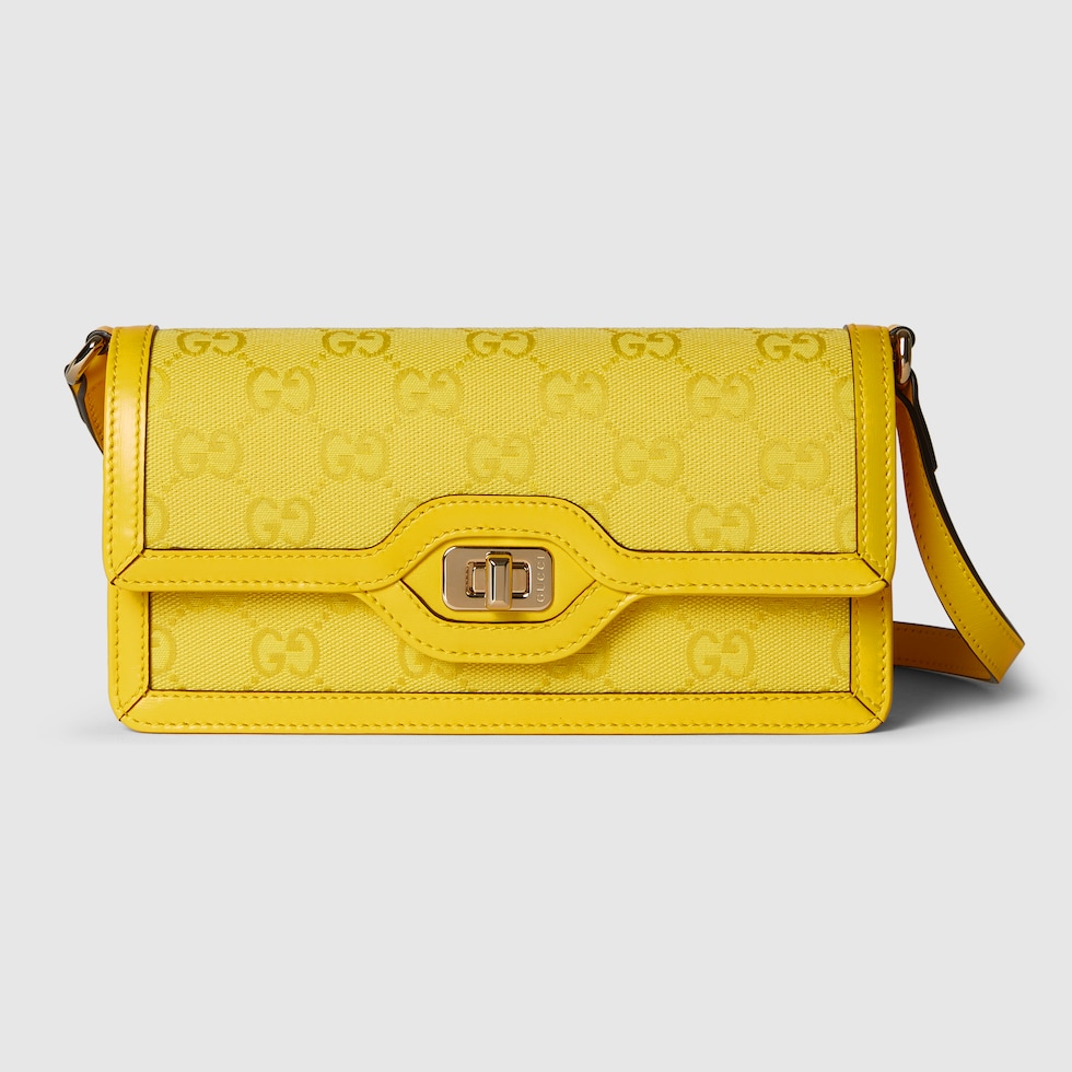 Gucci Luce mini shoulder bag in yellow GG canvas | GUCCI® UK