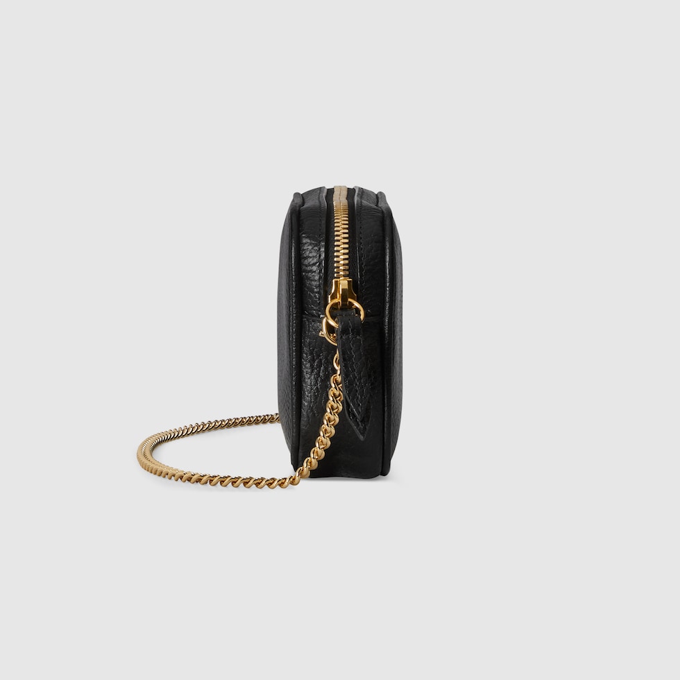 GG Marmont mini camera bag in black leather | GUCCI® US