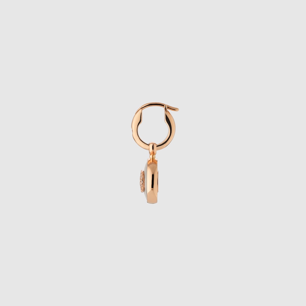 Gucci Interlocking 18k diamond earrings in 18k rose gold | GUCCI® UK