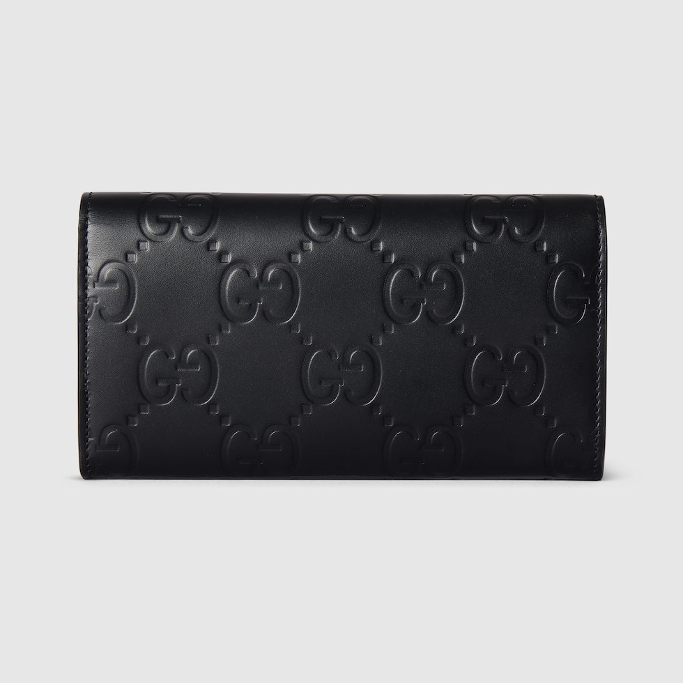 GG continental wallet in black GG leather | GUCCI® AE