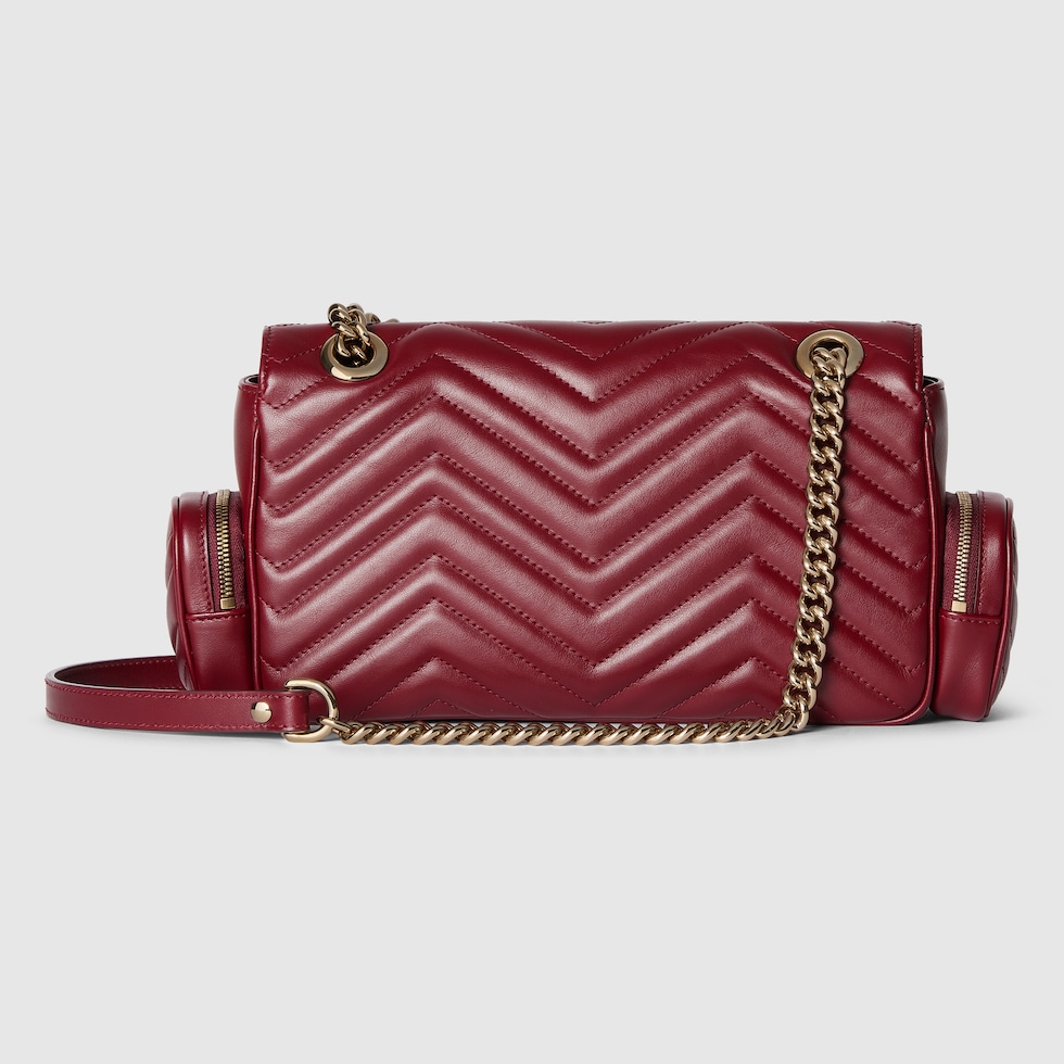 GG Marmont small multi-pocket bag in Gucci Rosso Ancora leather | GUCCI ...