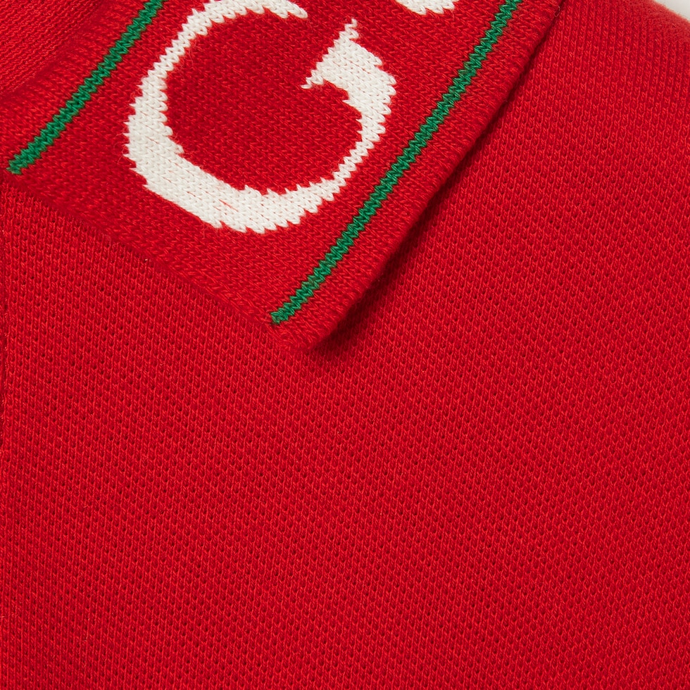 Children's cotton polo shirt in red | GUCCI® US