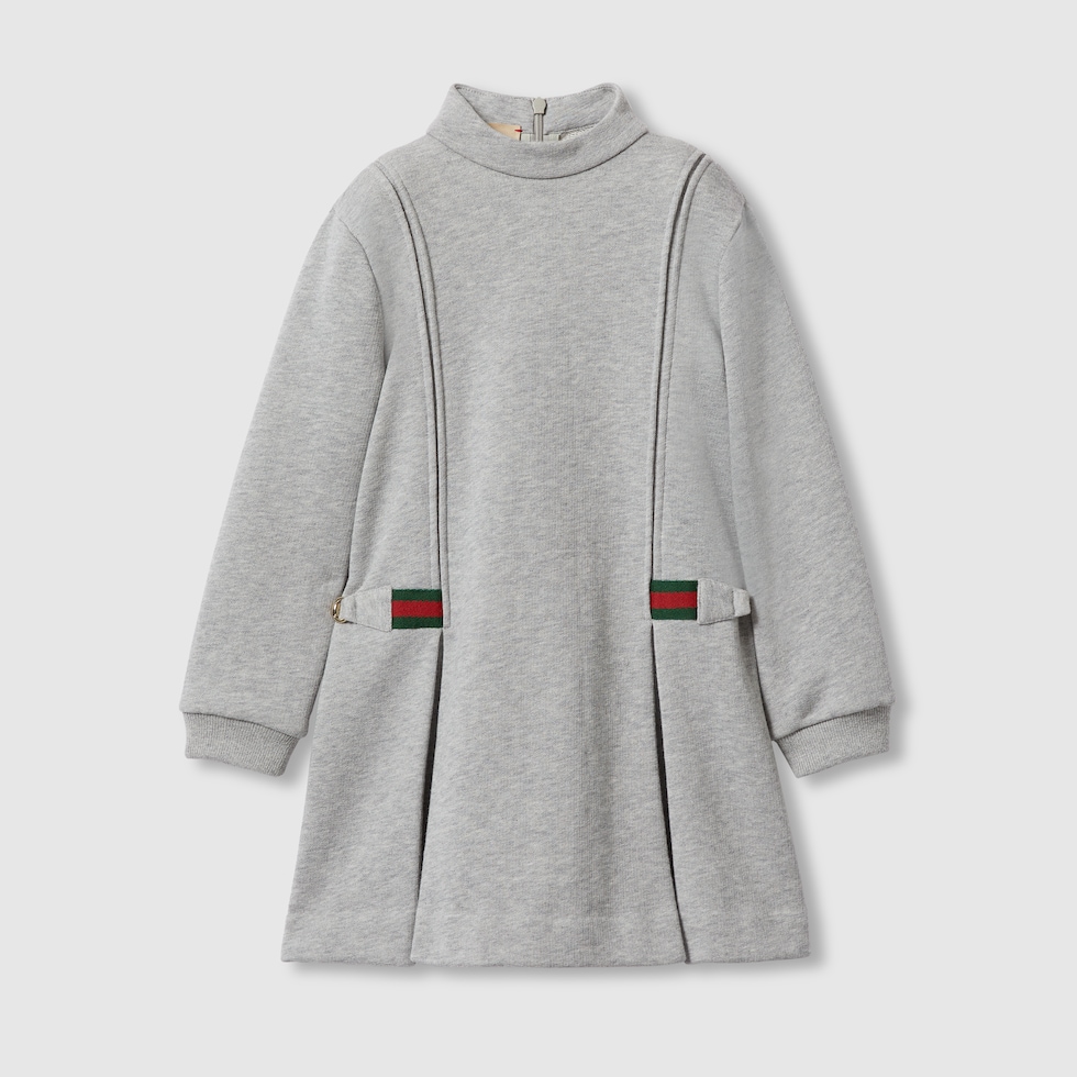 Children's cotton dress with Web in grey | GUCCI® US