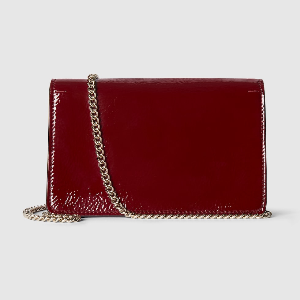 Dionysus mini bag in Rosso Ancora red patent leather | GUCCI® SG
