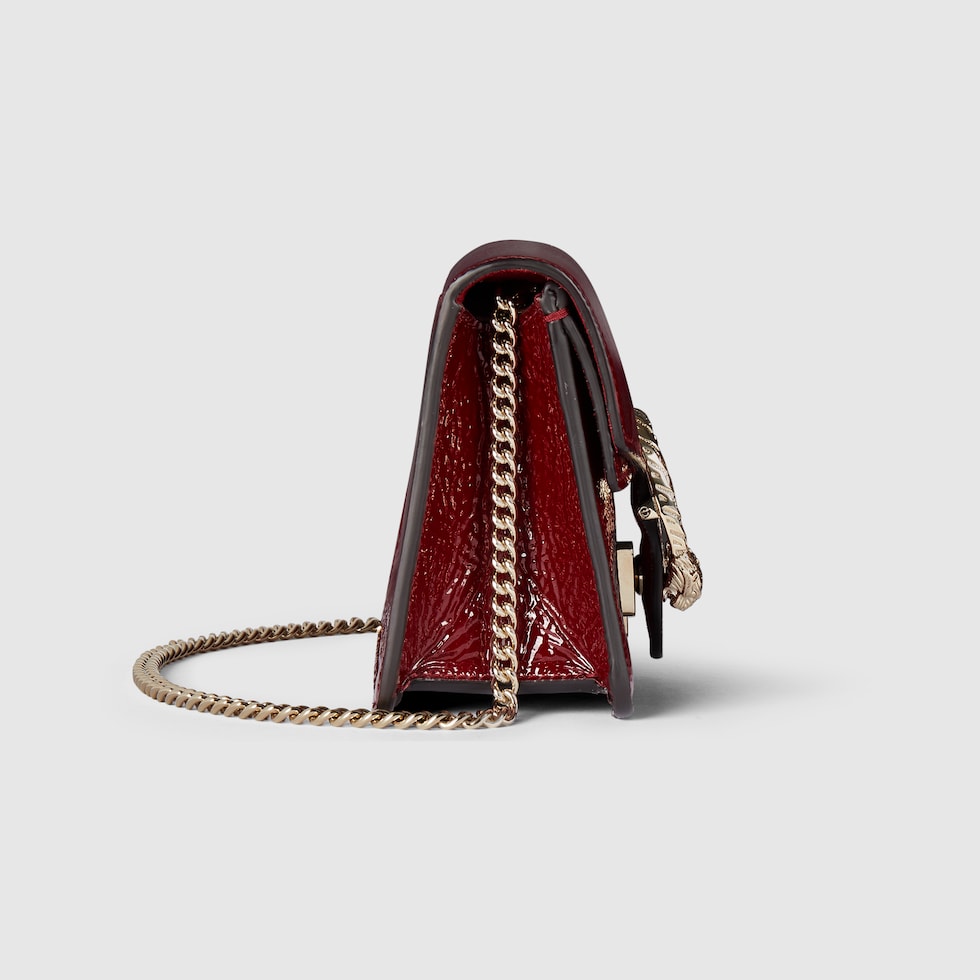 Dionysus mini bag in Rosso Ancora red patent leather | GUCCI® SG