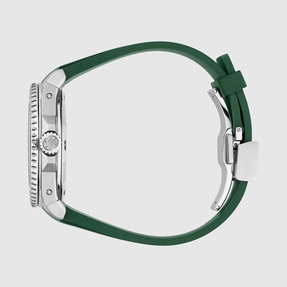 Gucci Dive watch, 40mm in green rubber | GUCCI® US