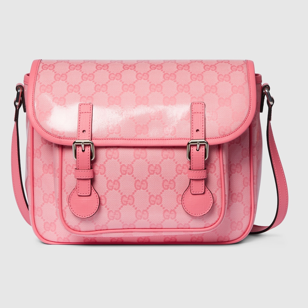 Children's GG Crystal satchel bag in pink GG crystal canvas | GUCCI® US