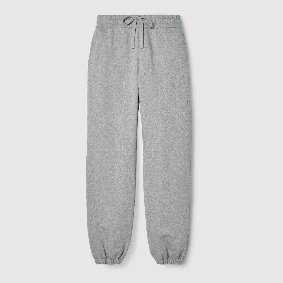 Cotton jersey jogging pants in grey | GUCCI® UK