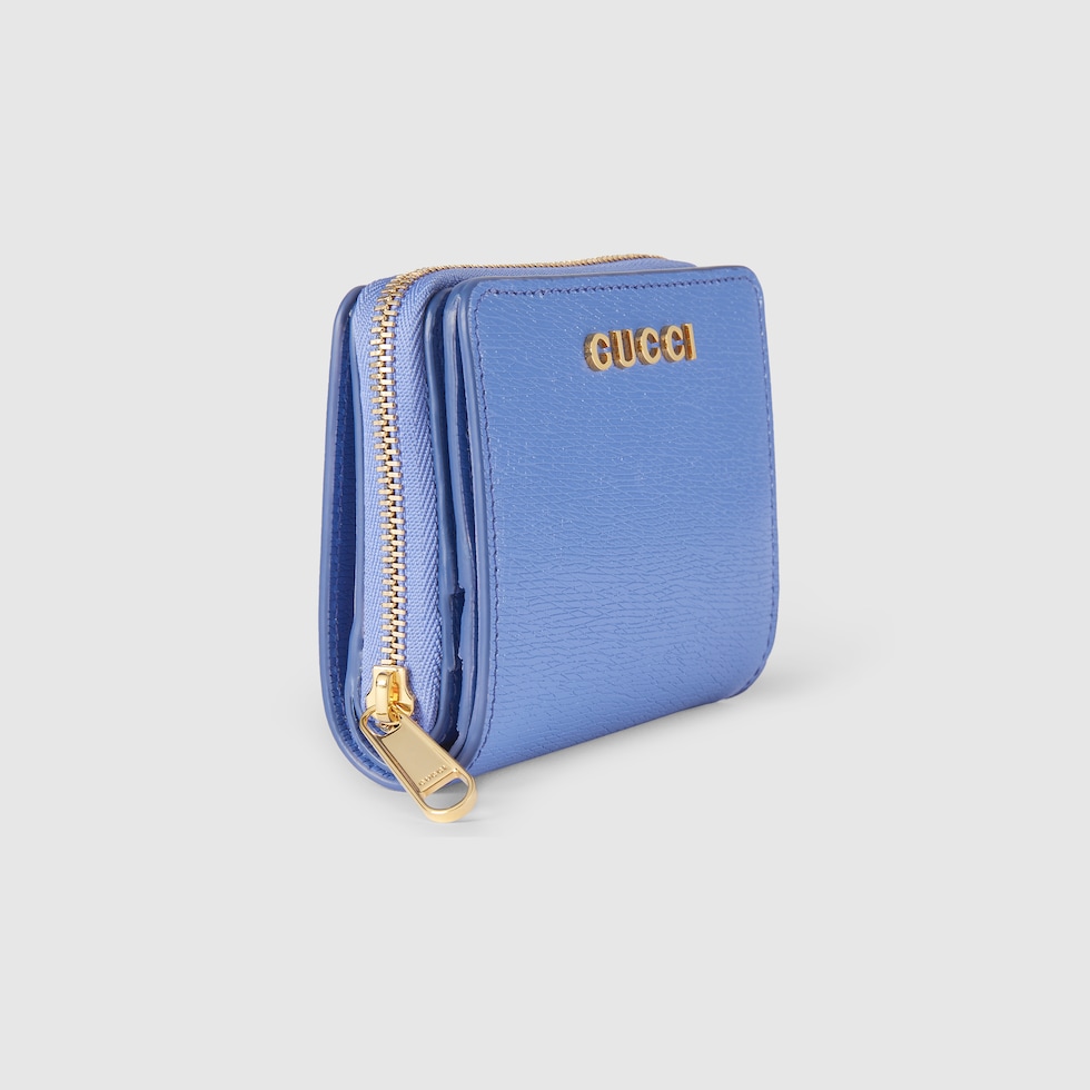 Mini wallet with Gucci script in lilac leather | GUCCI® ZA