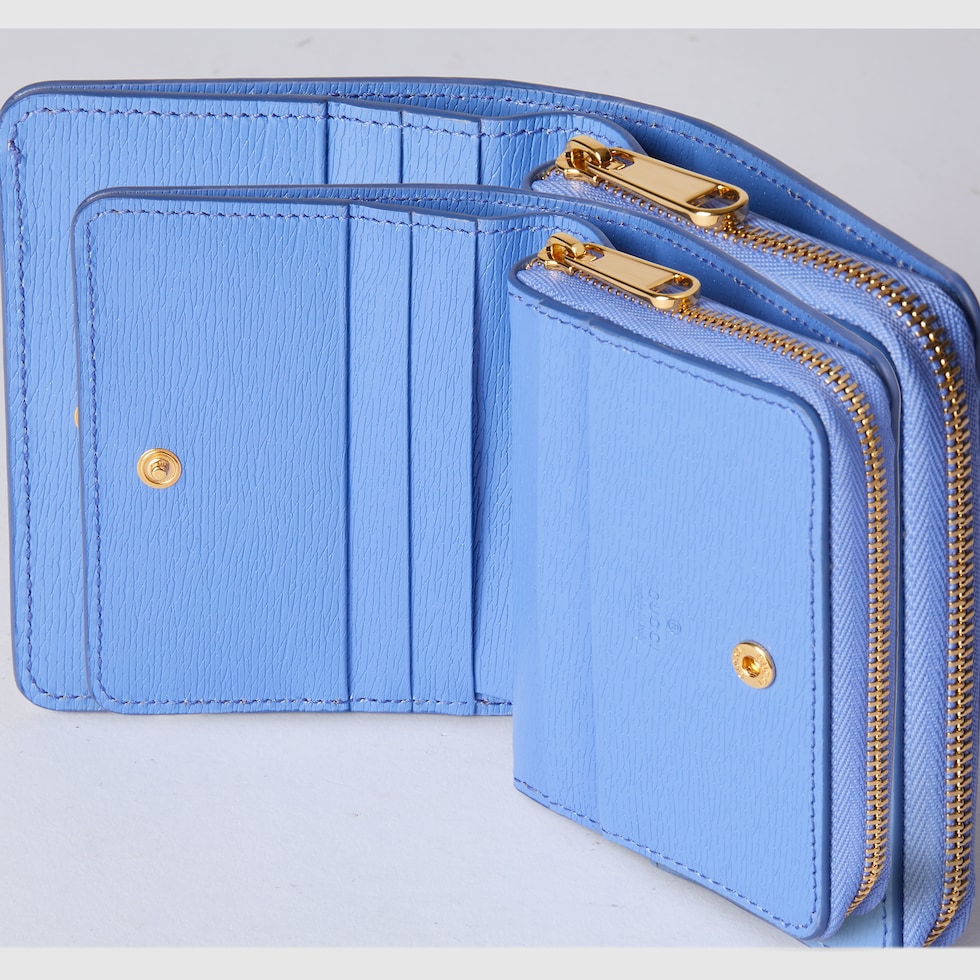 Mini wallet with Gucci script in lilac leather | GUCCI® ZA
