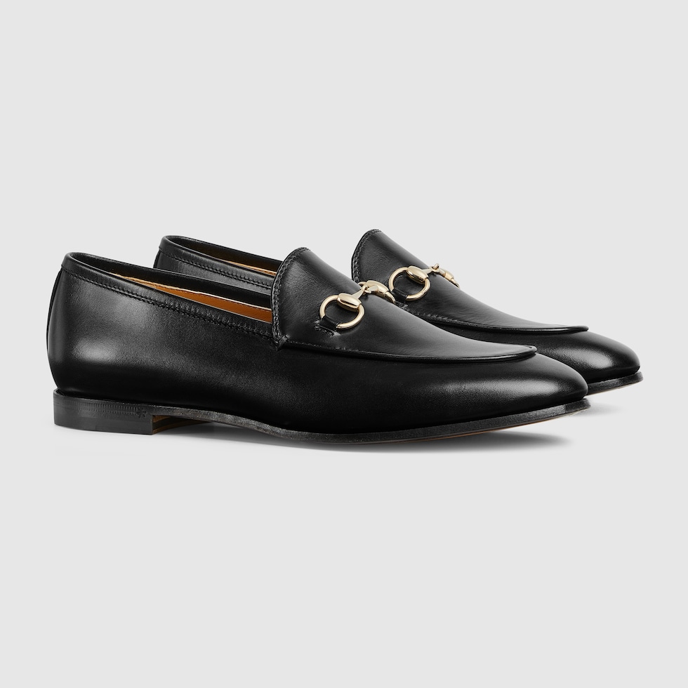 Mocassins Gucci Jordaan pour femme en cuir noir | GUCCI® FR