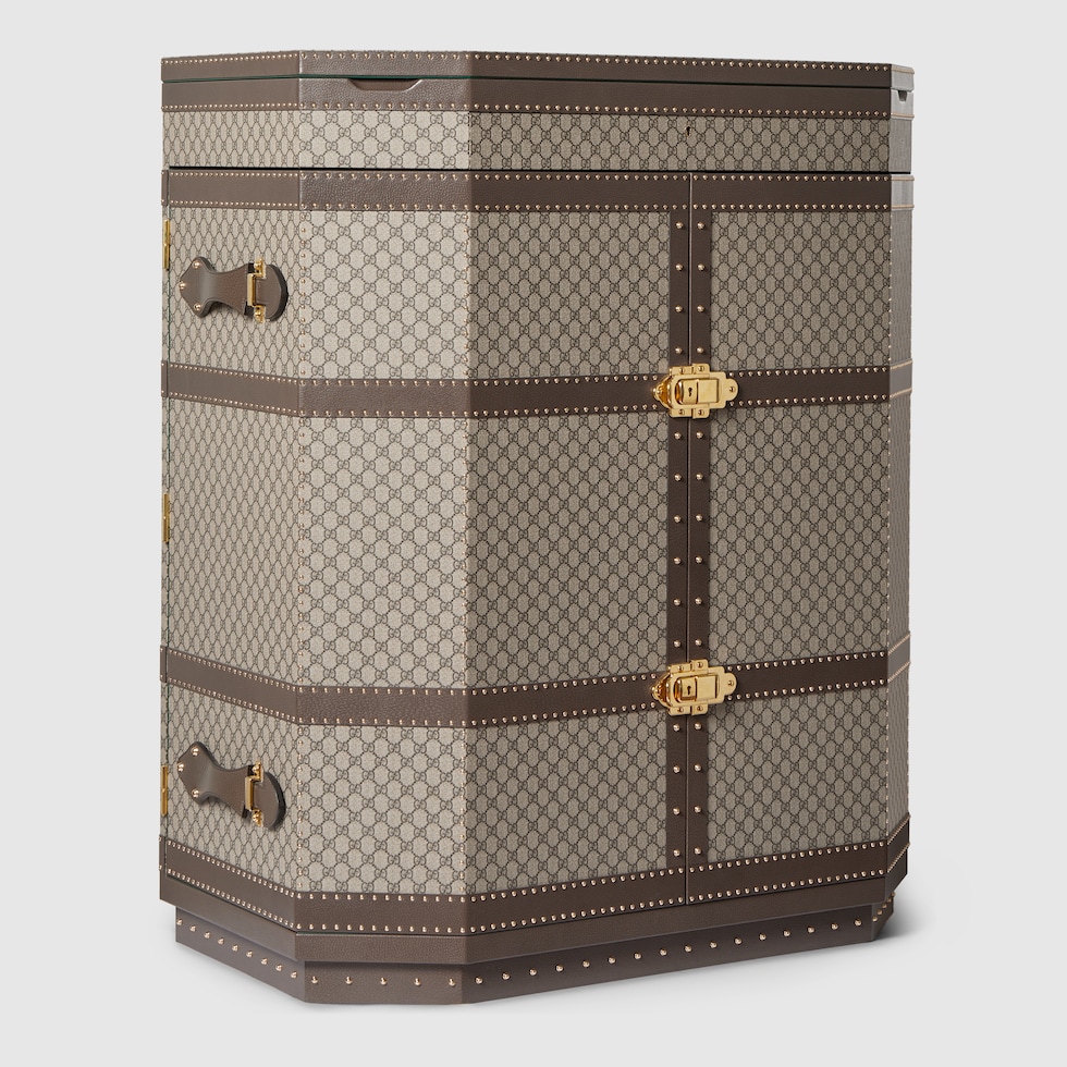 GG Supreme Jewellery Trunk in beige and ebony GG Supreme | GUCCI® Australia