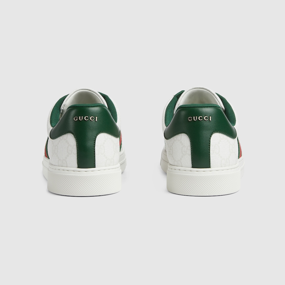 Men's Gucci Ace trainer with Web in white GG Supreme | GUCCI® UK