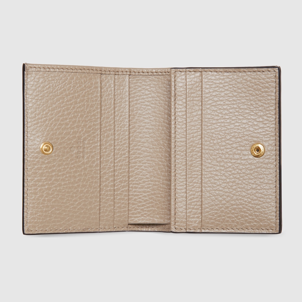 GG Marmont card case wallet in oatmeal leather and Supreme | GUCCI® IE