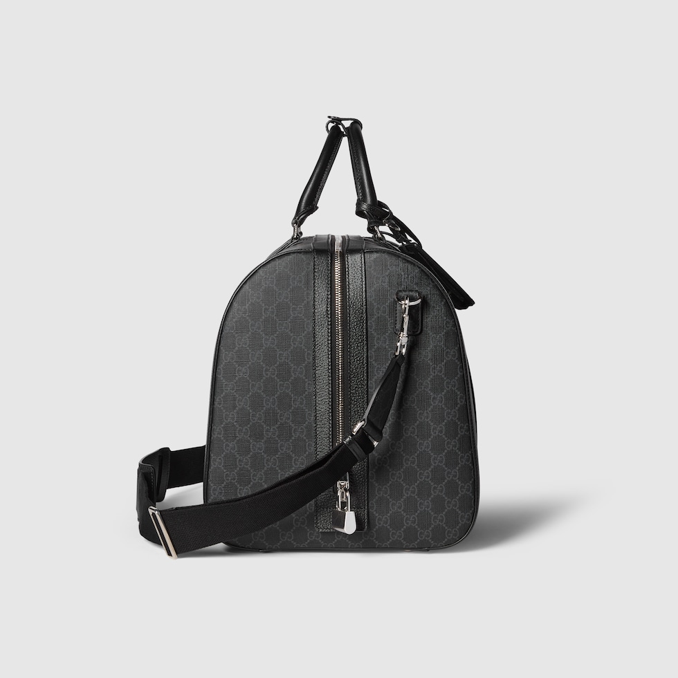 GG Supreme large duffle bag in black GG Supreme | GUCCI® AE