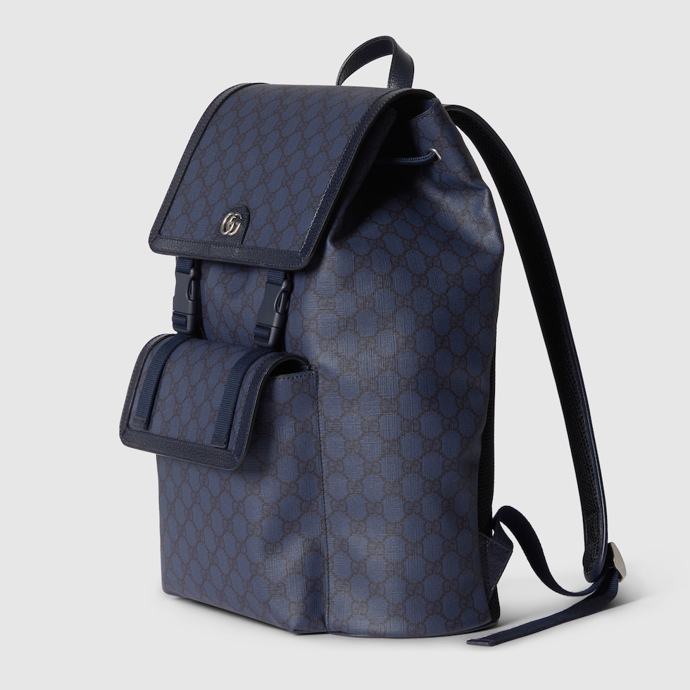 Ophidia GG large backpack in blue Supreme | GUCCI® TH