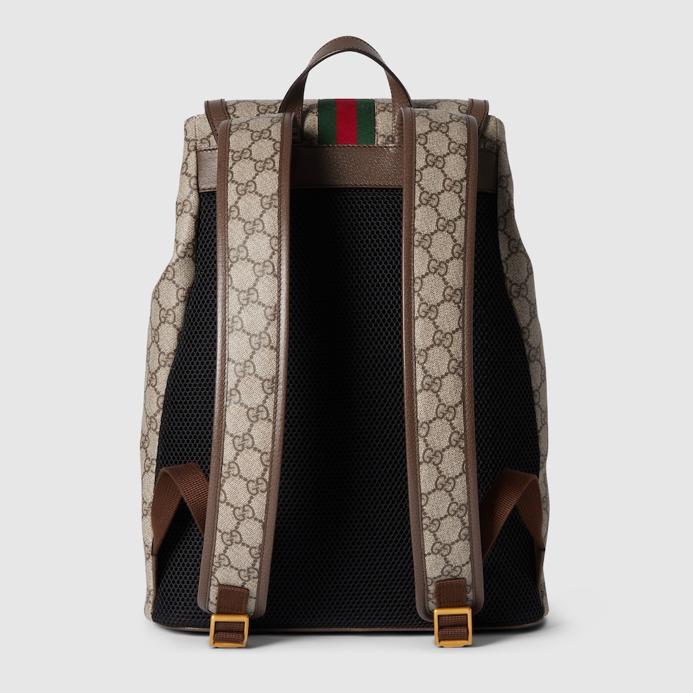 Ophidia small GG backpack in beige and ebony Supreme | GUCCI® UK