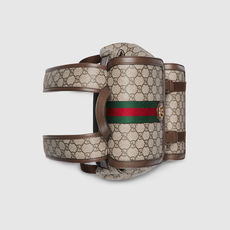 Ophidia GG small backpack in beige and ebony Supreme | GUCCI® TH