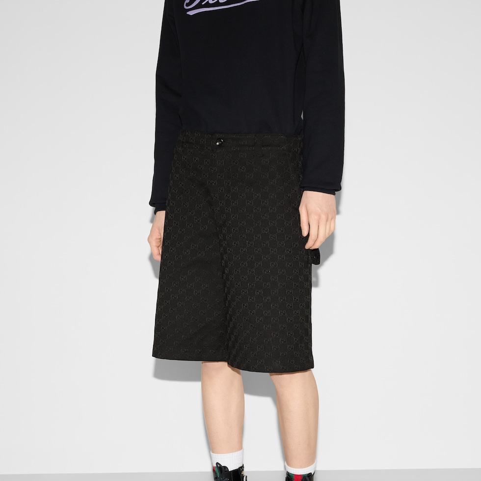 GG canvas shorts in black | GUCCI® ZA