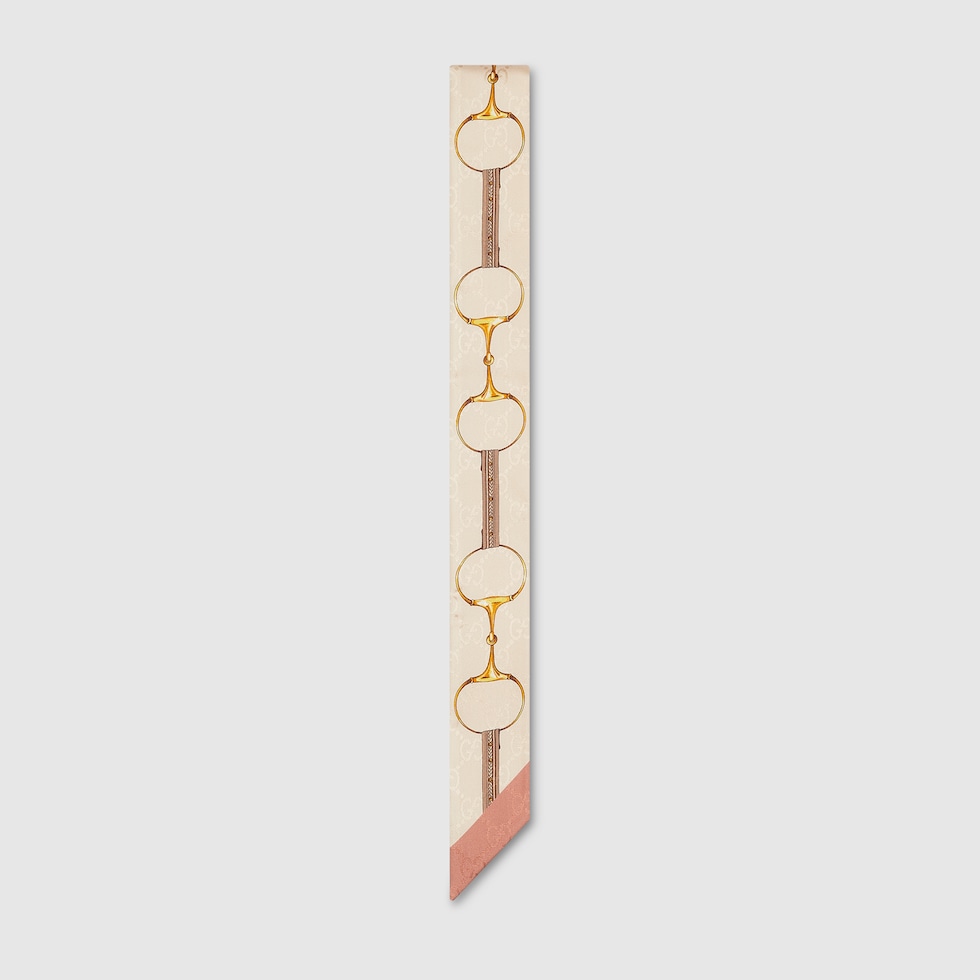 Printed silk neck bow in light pink and pink | GUCCI® US Printed silk neck bow in light pink and pink | GUCCI® US