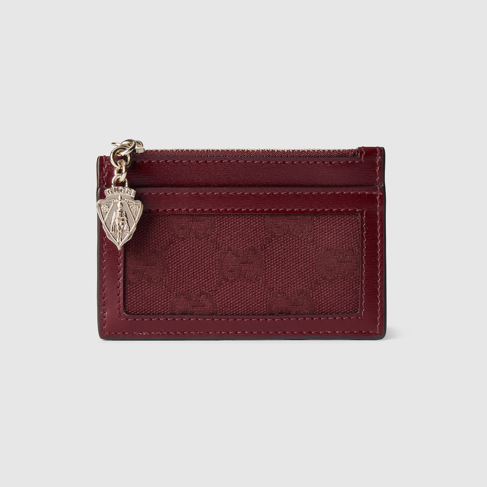 GG card case wallet in Rosso Ancora red canvas | GUCCI® BG