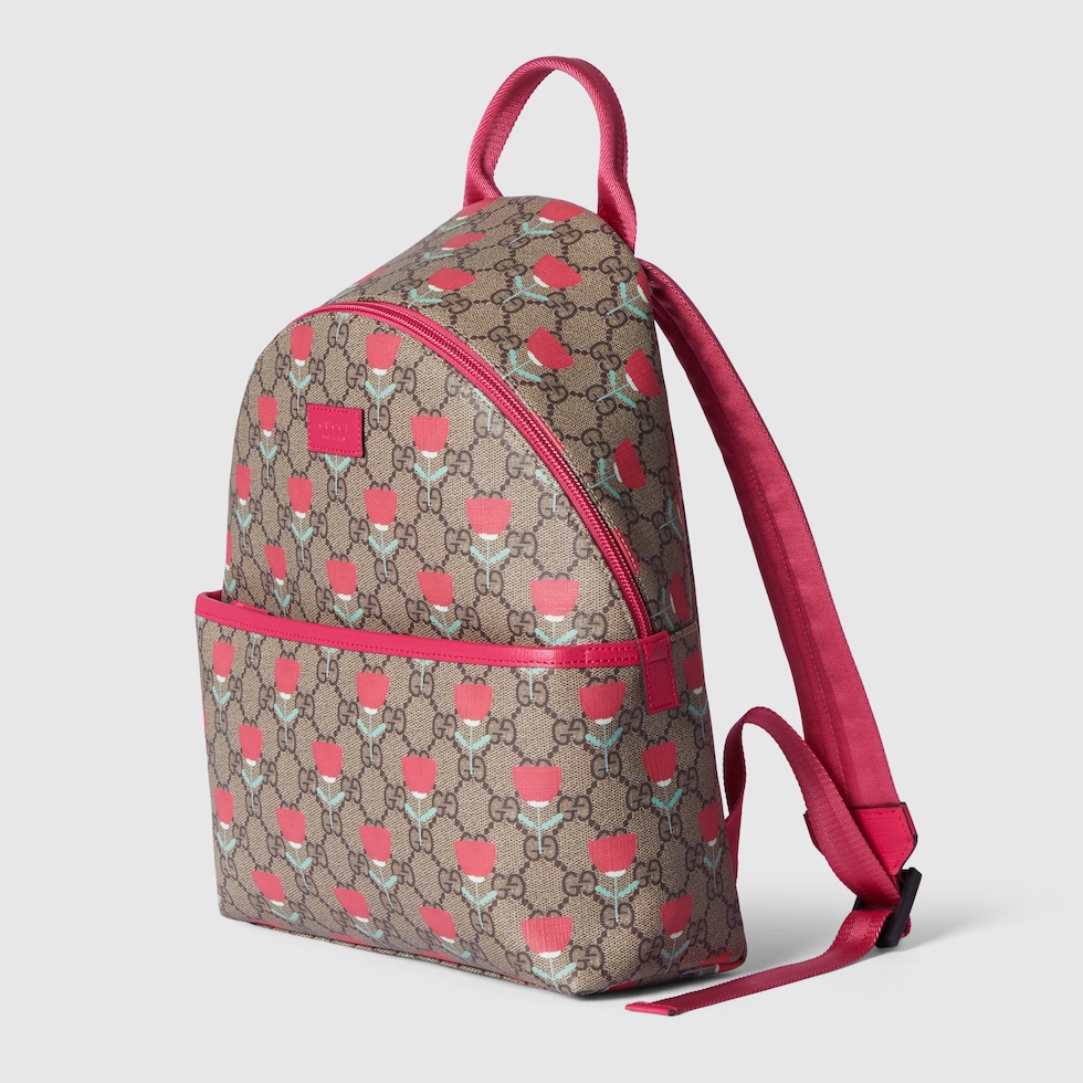 Children's printed GG backpack in beige and ebony GG Supreme | GUCCI® US