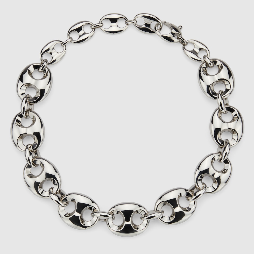 Gucci Marina Chain necklace in palladium metal | GUCCI® GR